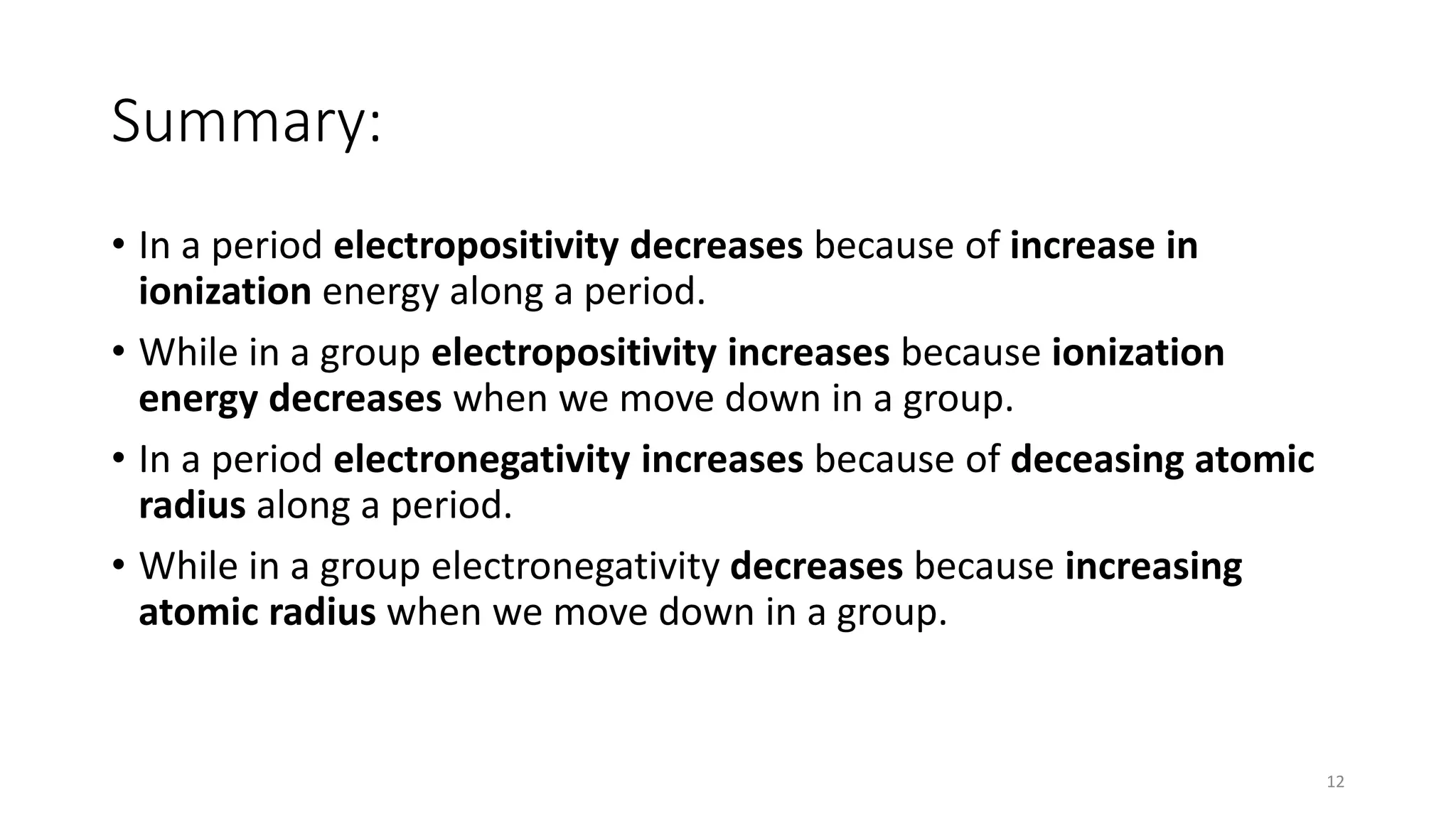 Electronegativity and electropositivity trends in periodic table | PPTX