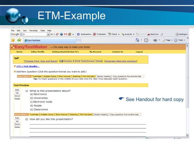 Electronic Assessment Tools | PPT | Educational Assessment | Education