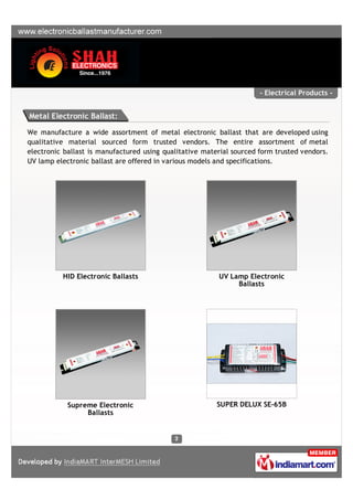 Shah Electronics, Ahmedabad, Electrical Products | PDF