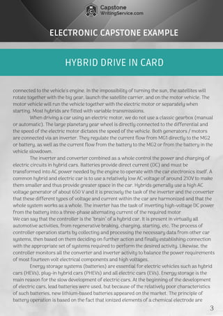 Electronic Capstone Project Sample | PDF | Green Vehicles | Auto Type