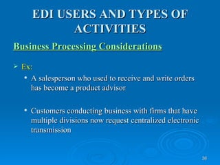 Centralized Electronic Data Interchange Order