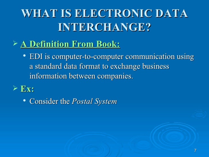 ELECTRONIC DATA INTERCHANGE