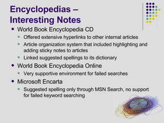 Electronic Encyclopedias for Upper Elementary School Users | PPT