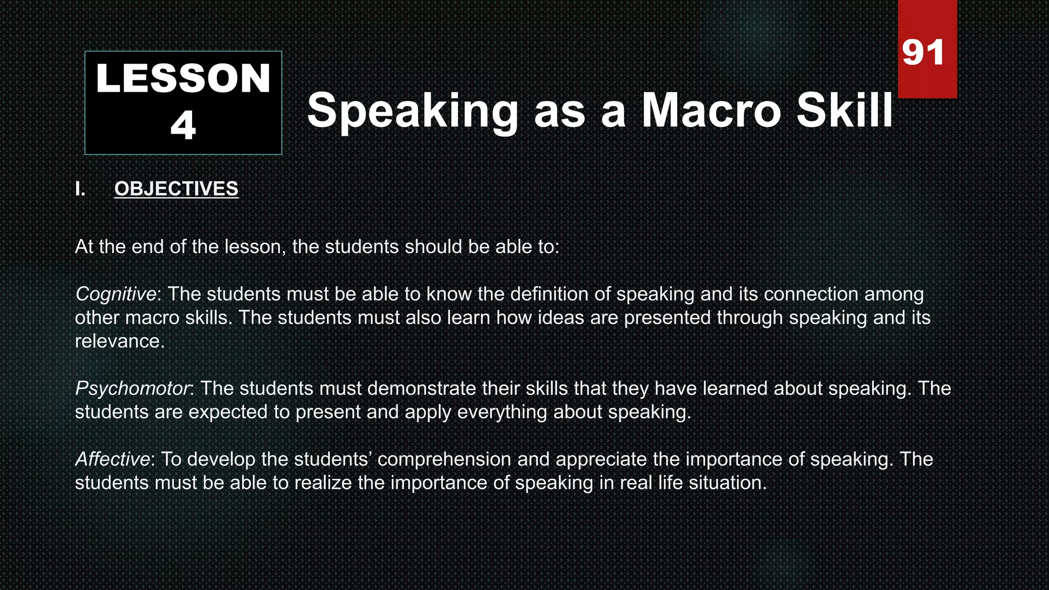 The FOUR(4) Macro Skills | PPTX