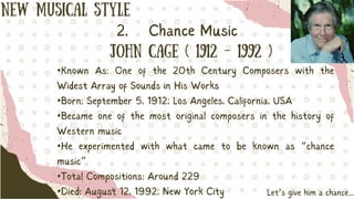 Electronic Music and Chance Music (MAPEH 10) | PDF | World ...