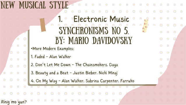 Electronic Music and Chance Music (MAPEH 10) | PDF | World ...