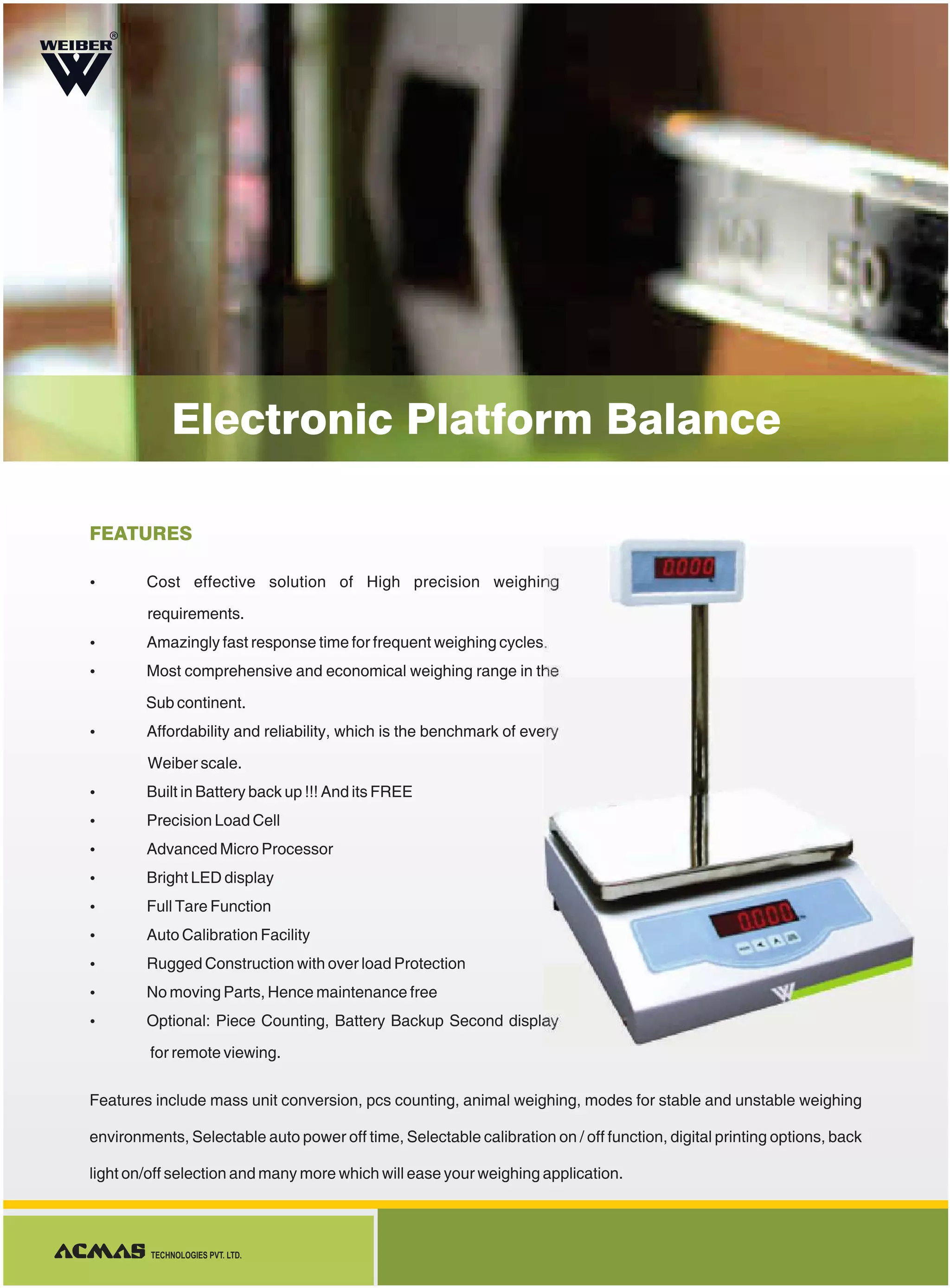 Electronic Platform Balance | PDF