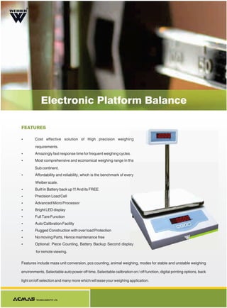 Electronic Platform Balance | PDF