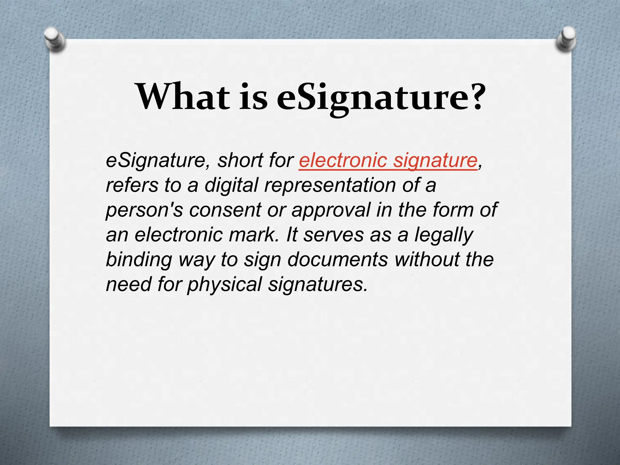 Electronic Signature: Transforming Document Workflow | PPTX