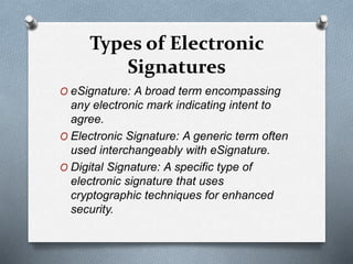 Electronic Signature: Transforming Document Workflow | PPTX