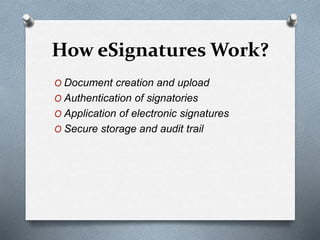 Electronic Signature: Transforming Document Workflow | PPTX