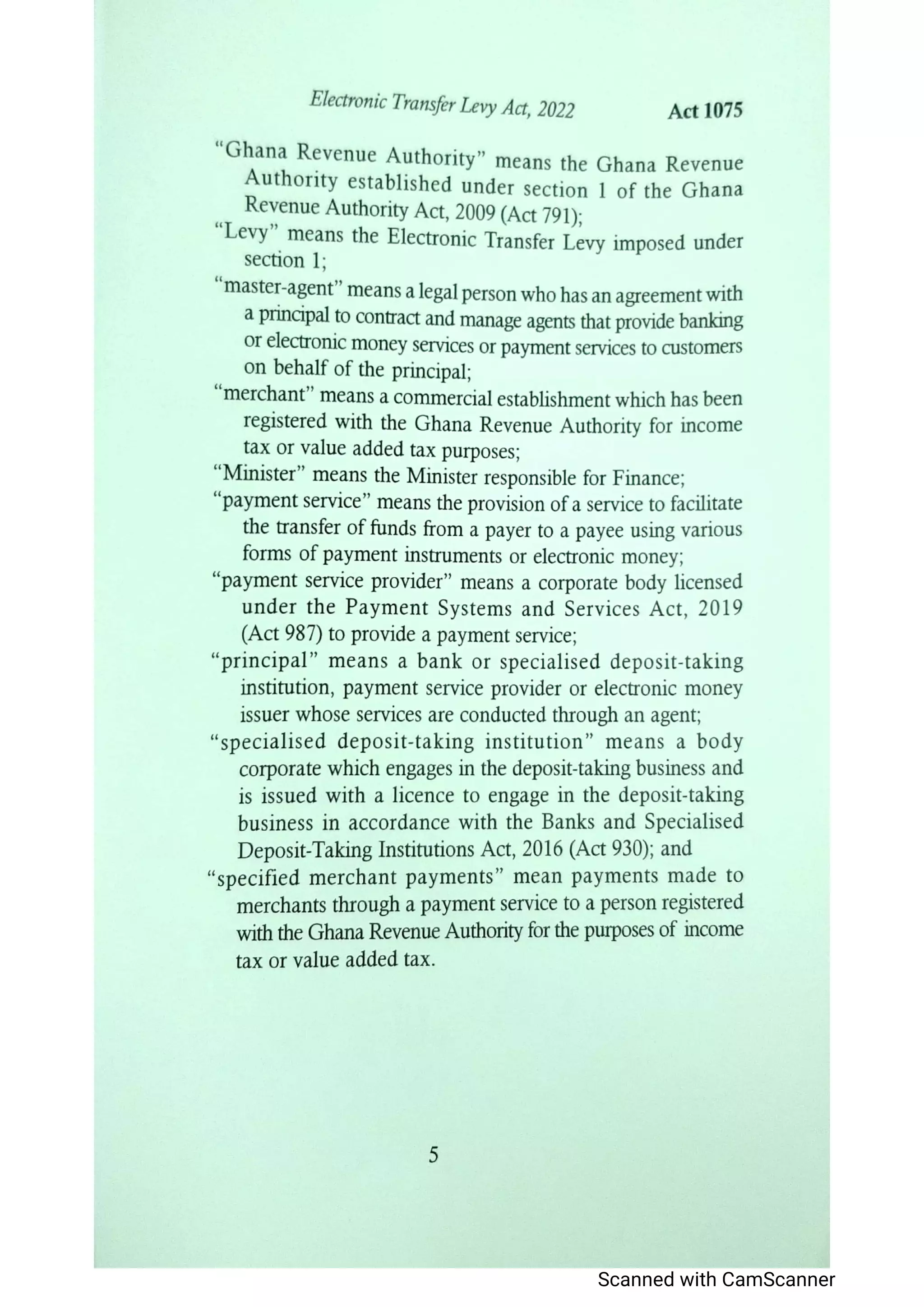 Electronic Transfer Levy Act 1075 | PDF