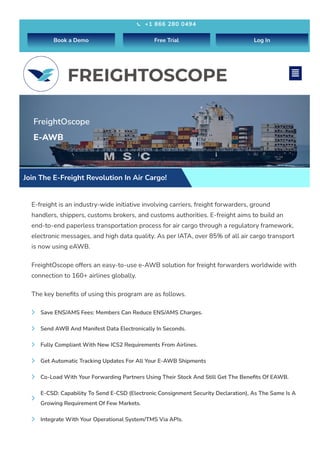Electronic AWB | Electronic Air Waybill - Freightoscope | PDF