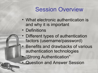 Electronic authentication more than just a password | PPT