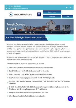 Electronic AWB | Electronic Air Waybill - Freightoscope | PDF
