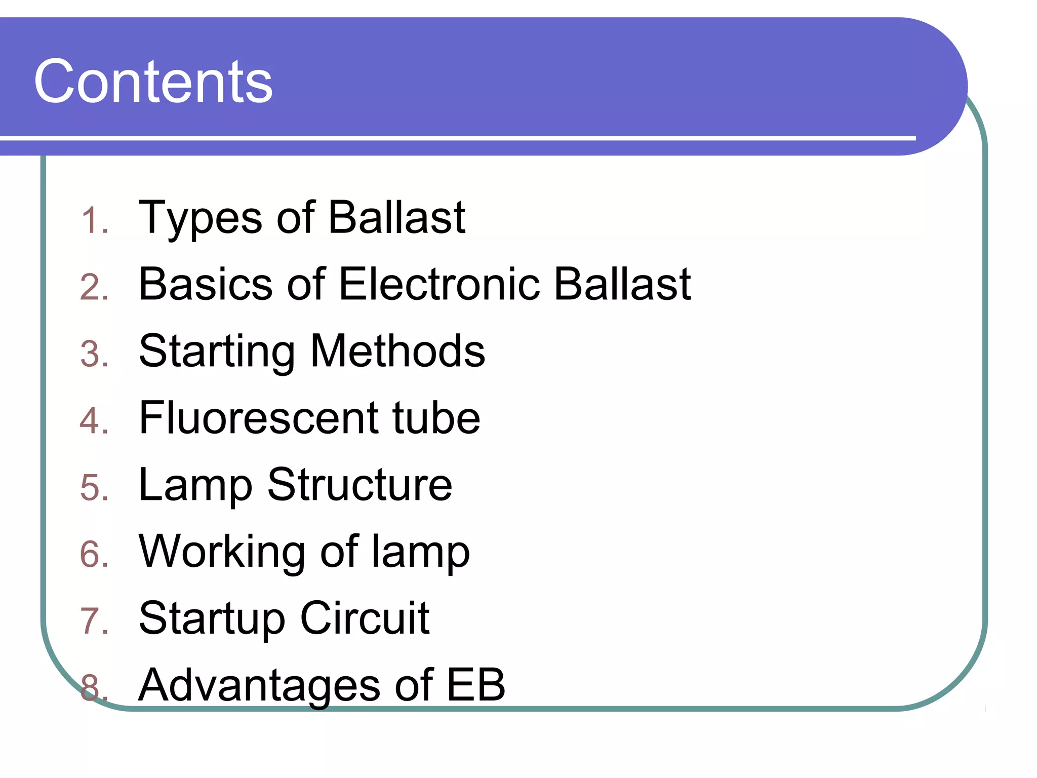 Electronic ballast fundamentals | PPT