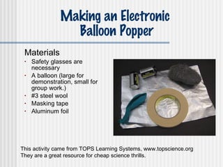 Electronic balloon poppers | PPT