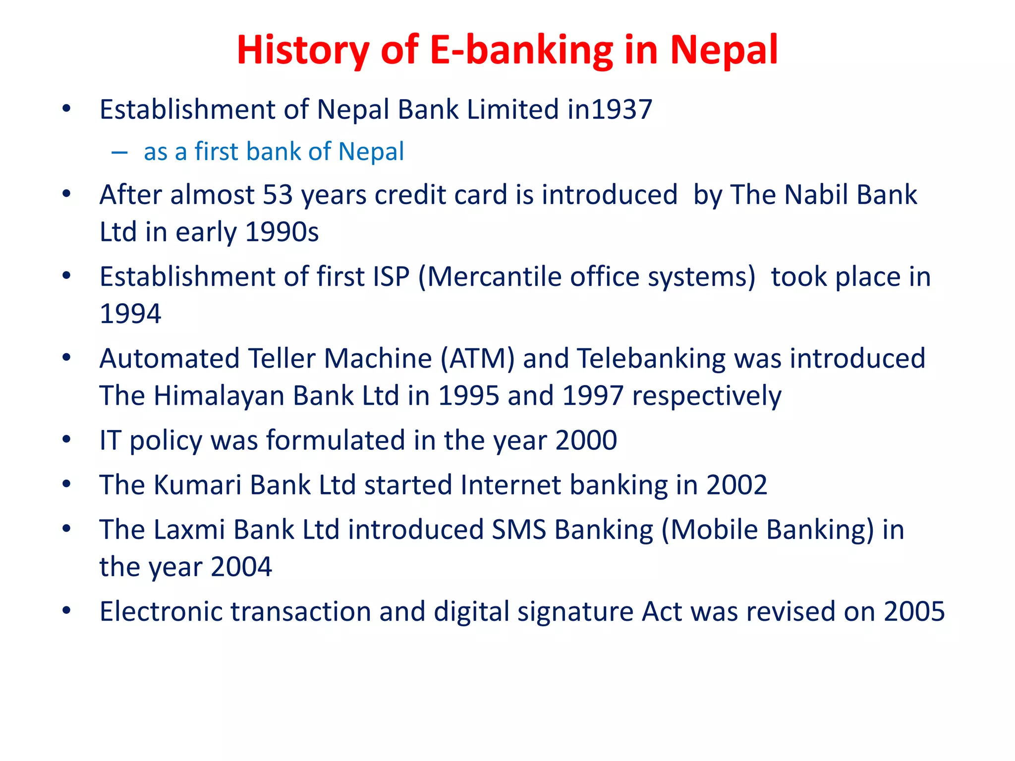 Electronic Banking in Nepal | PPTX