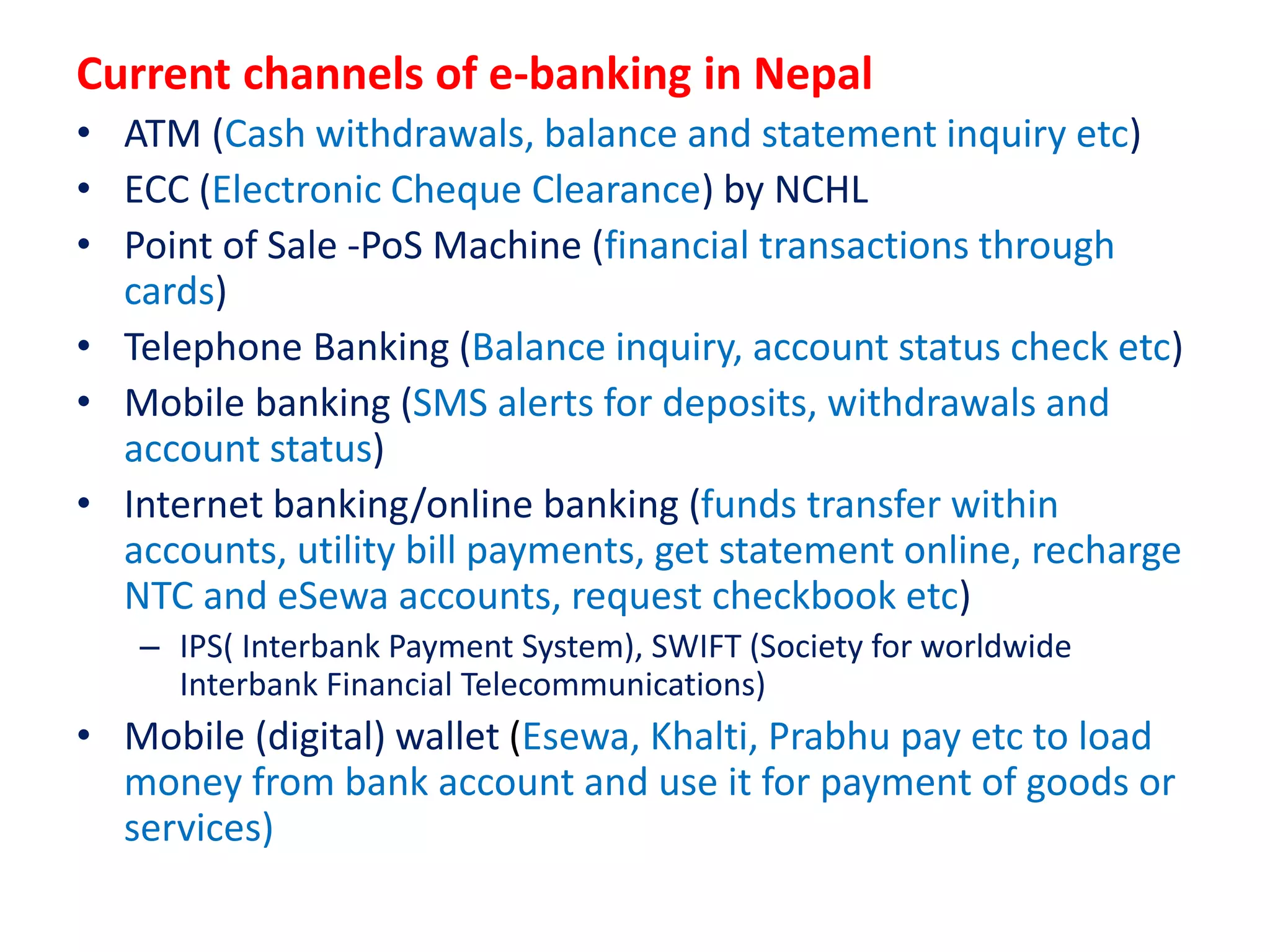 Electronic Banking in Nepal | PPTX