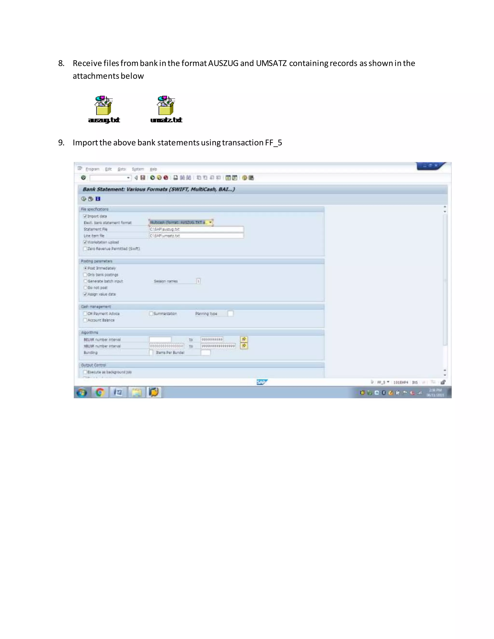 Electronic bank statement in SAP FI | DOCX