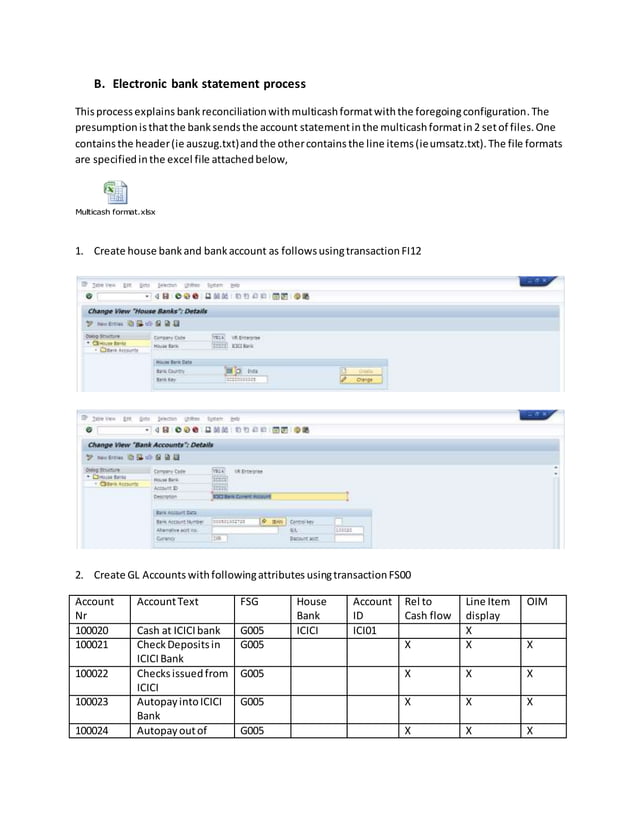 Electronic bank statement in SAP FI | DOCX