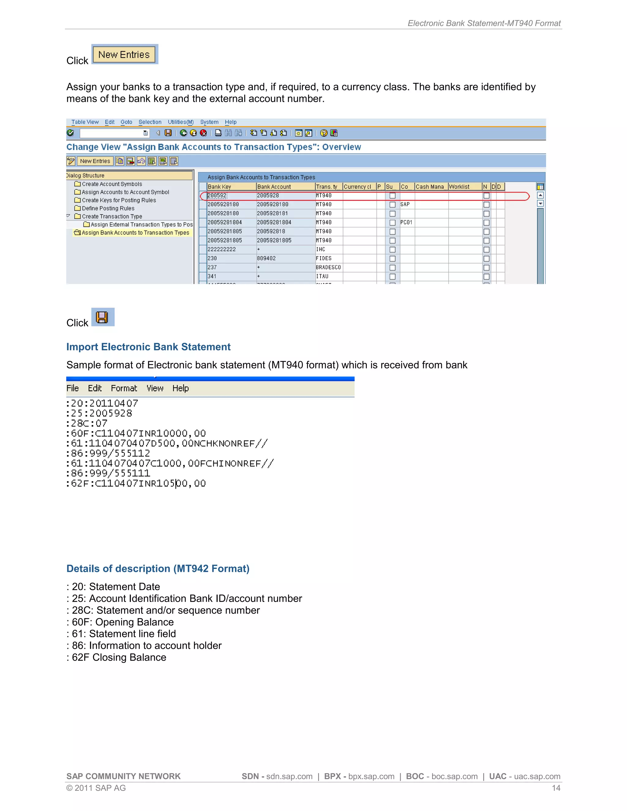 Electronic bank statement mt940 format | PDF