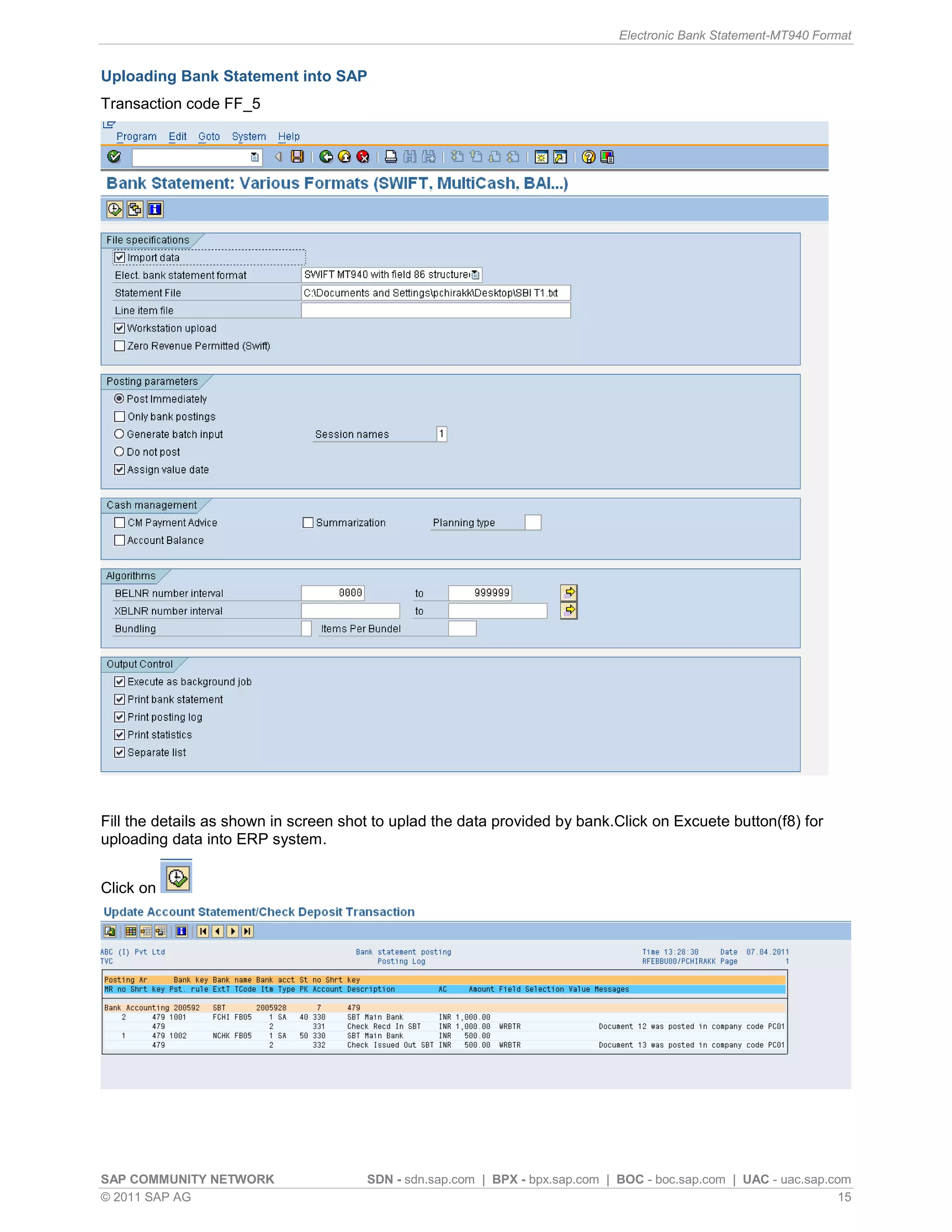 Electronic bank statement mt940 format | PDF