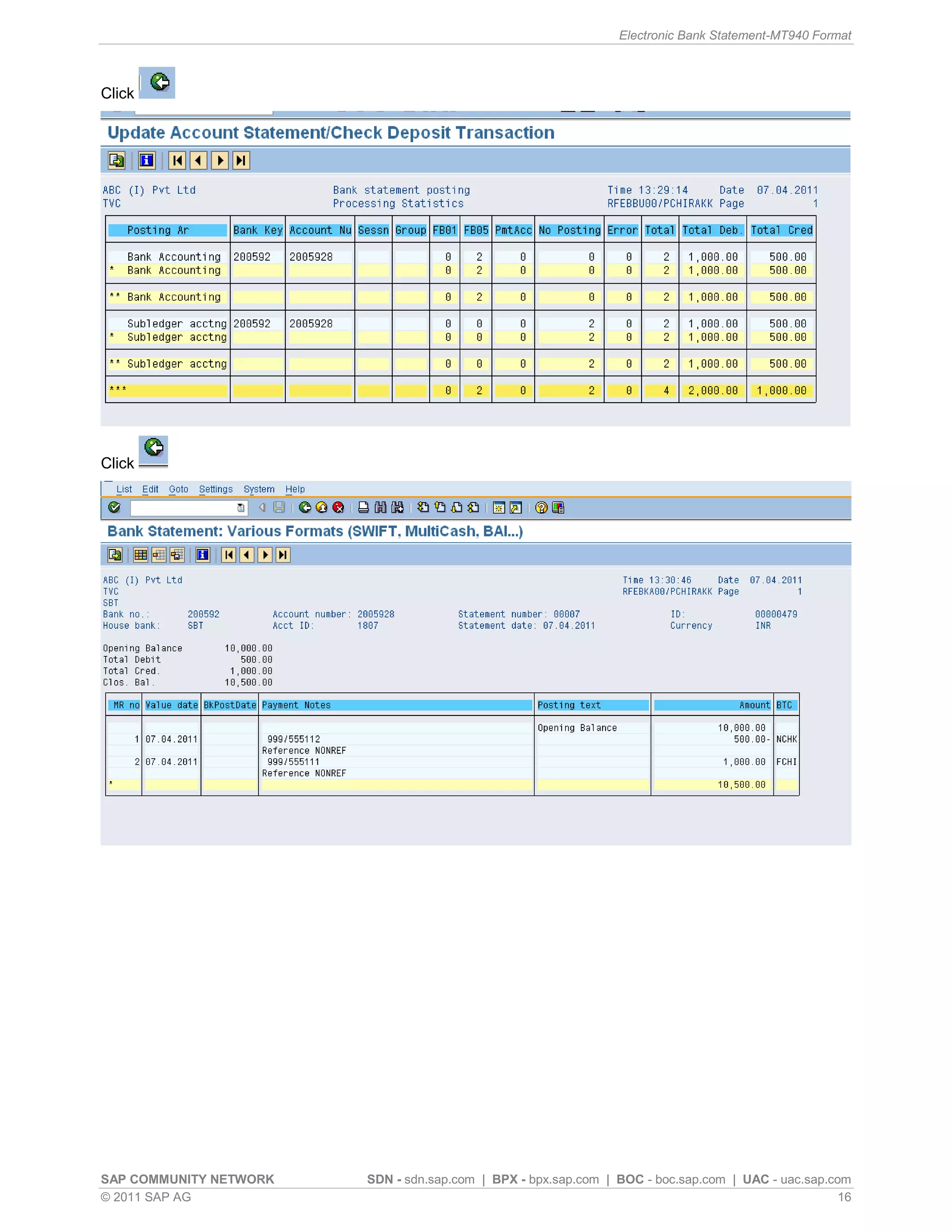 Electronic bank statement mt940 format | PDF