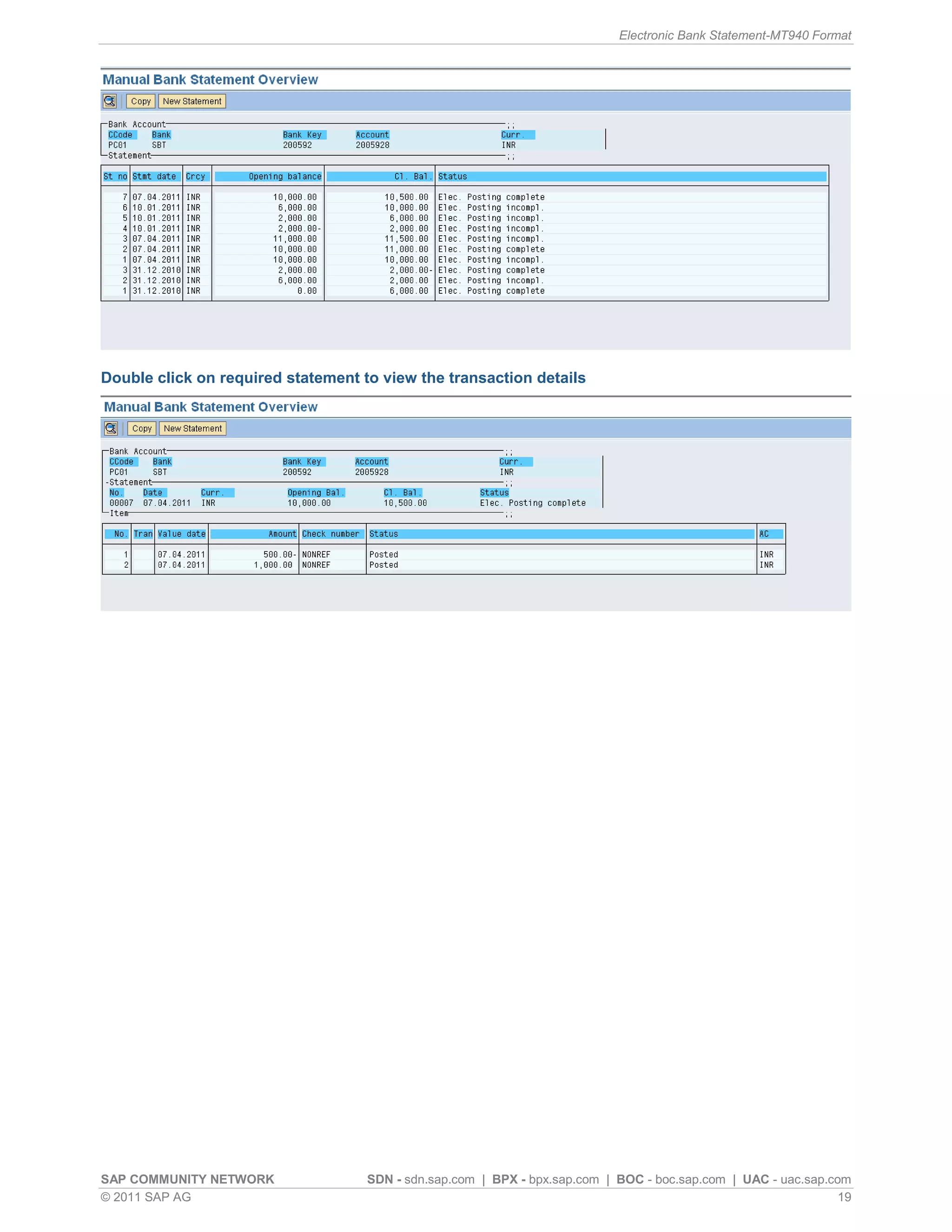 Electronic bank statement mt940 format | PDF