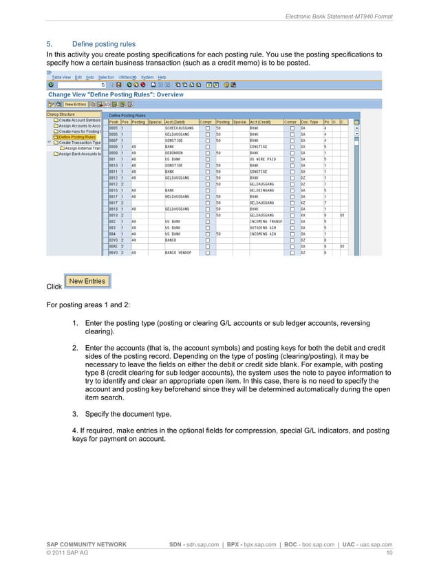 Electronic bank statement mt940 format | PDF