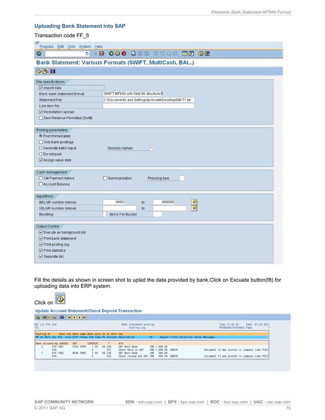 Electronic bank statement mt940 format | PDF