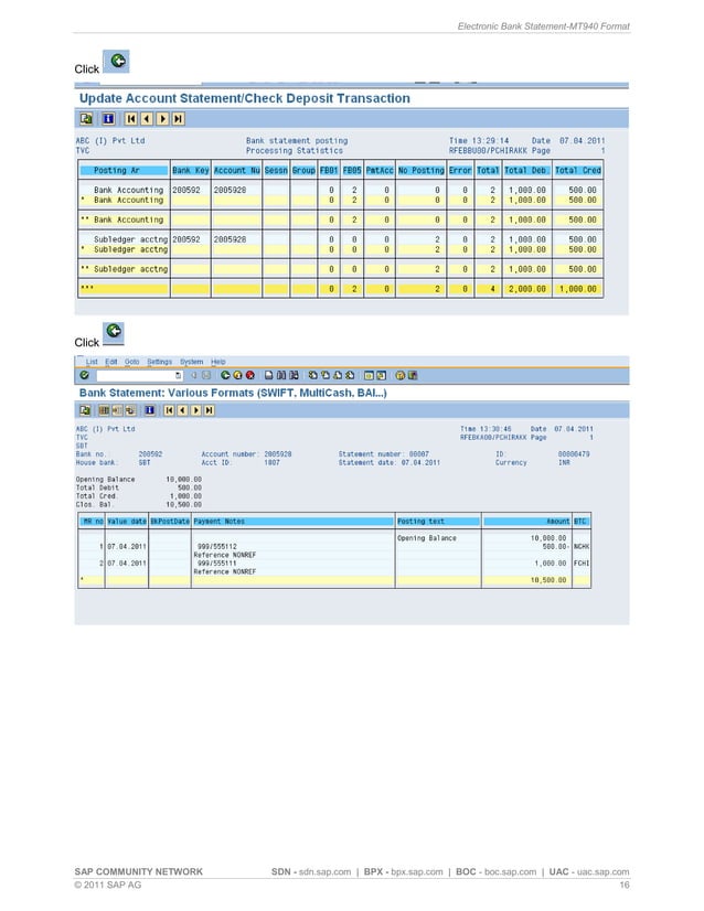 Electronic bank statement mt940 format | PDF