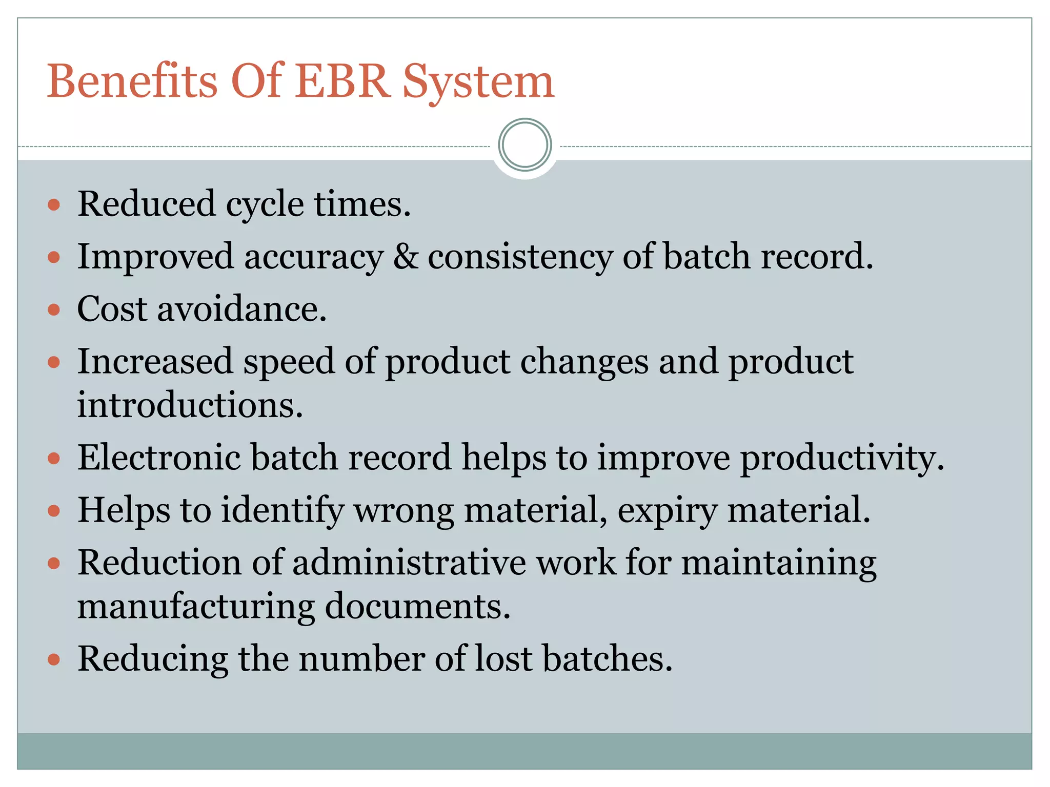 Electronic batch record management in pharmaceutical industry | PPTX
