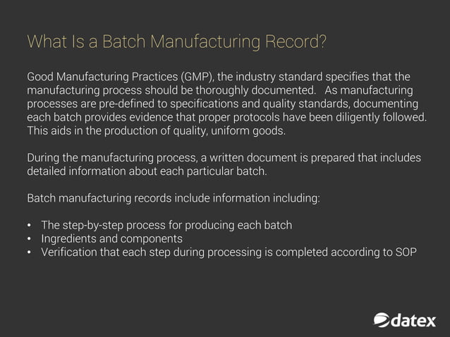 Basics of EBR: What Are Electronic Batch Records? | PDF