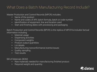 Basics of EBR: What Are Electronic Batch Records? | PDF