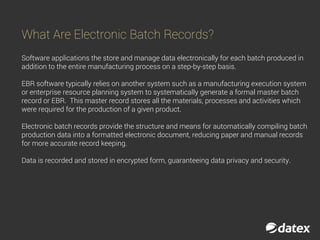 Basics of EBR: What Are Electronic Batch Records? | PDF