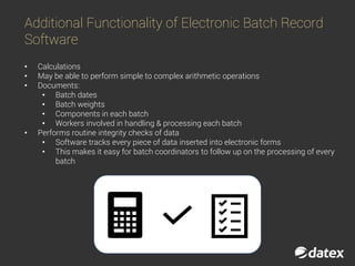 Basics of EBR: What Are Electronic Batch Records? | PDF