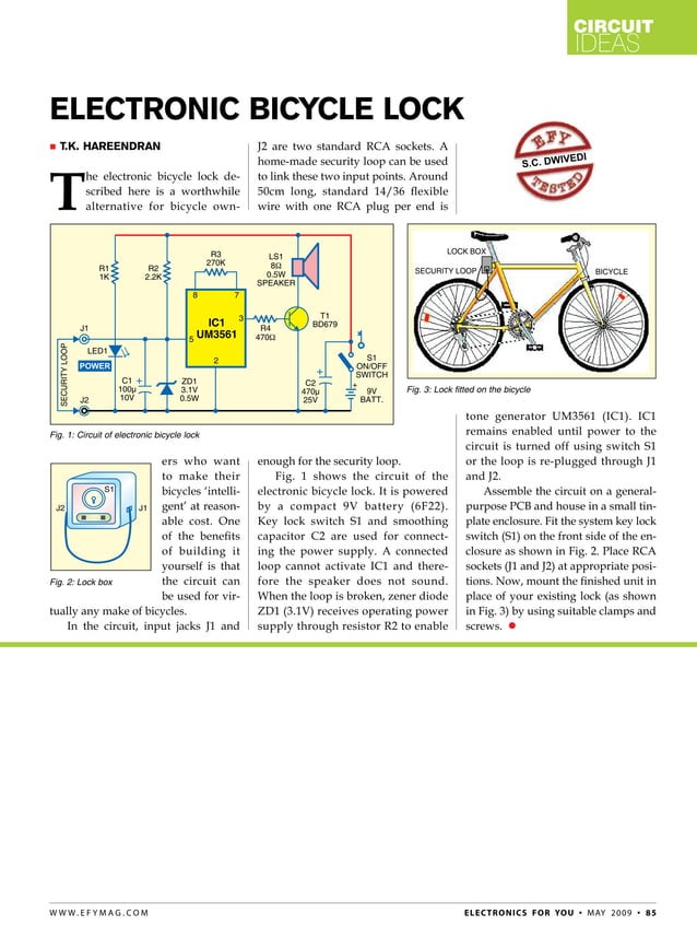 Electronic bicycle lock | PDF