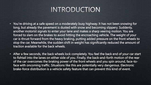 Electronic Brake Force Distribution.pptx | Auto Safety Technologies ...