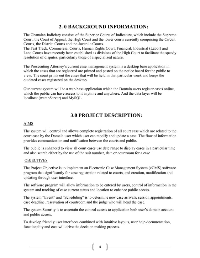 Electronic Case Management System(eCMS) proposal | PDF