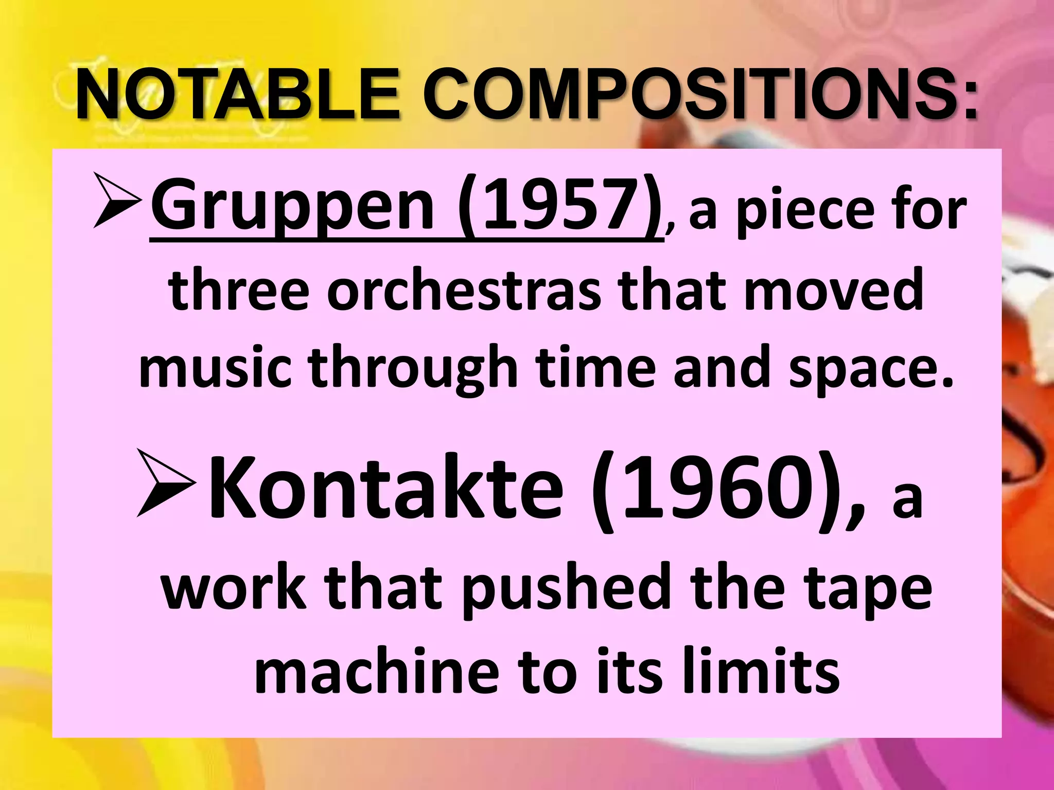 Electronic & chance music | PPTX | Classical Music | Music