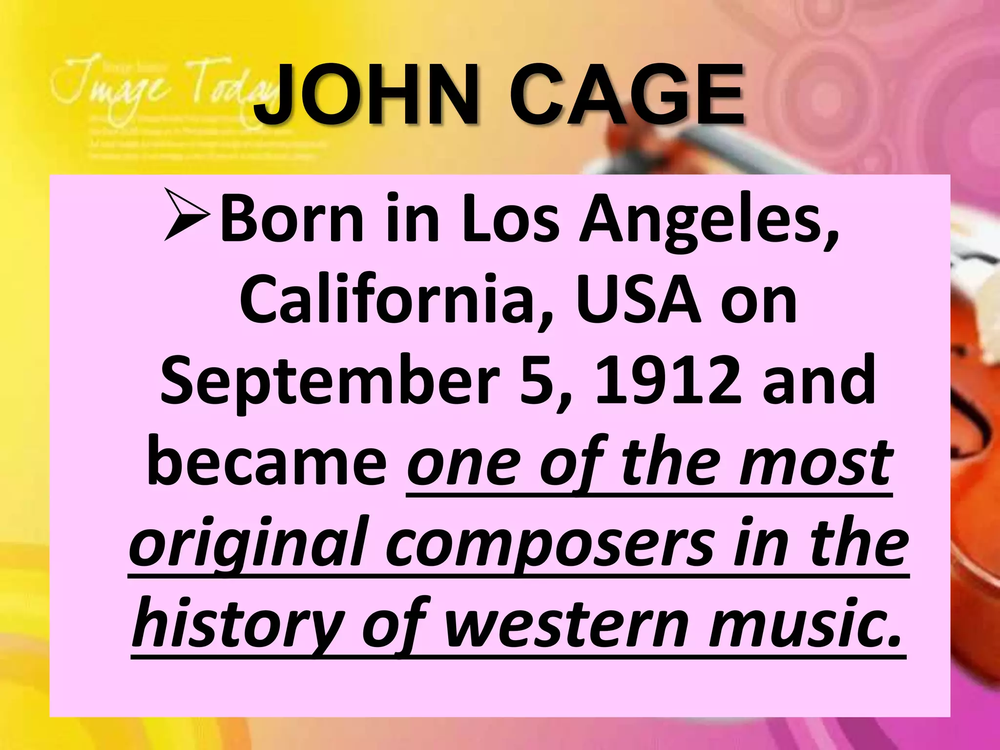 Electronic & chance music | PPTX | Classical Music | Music