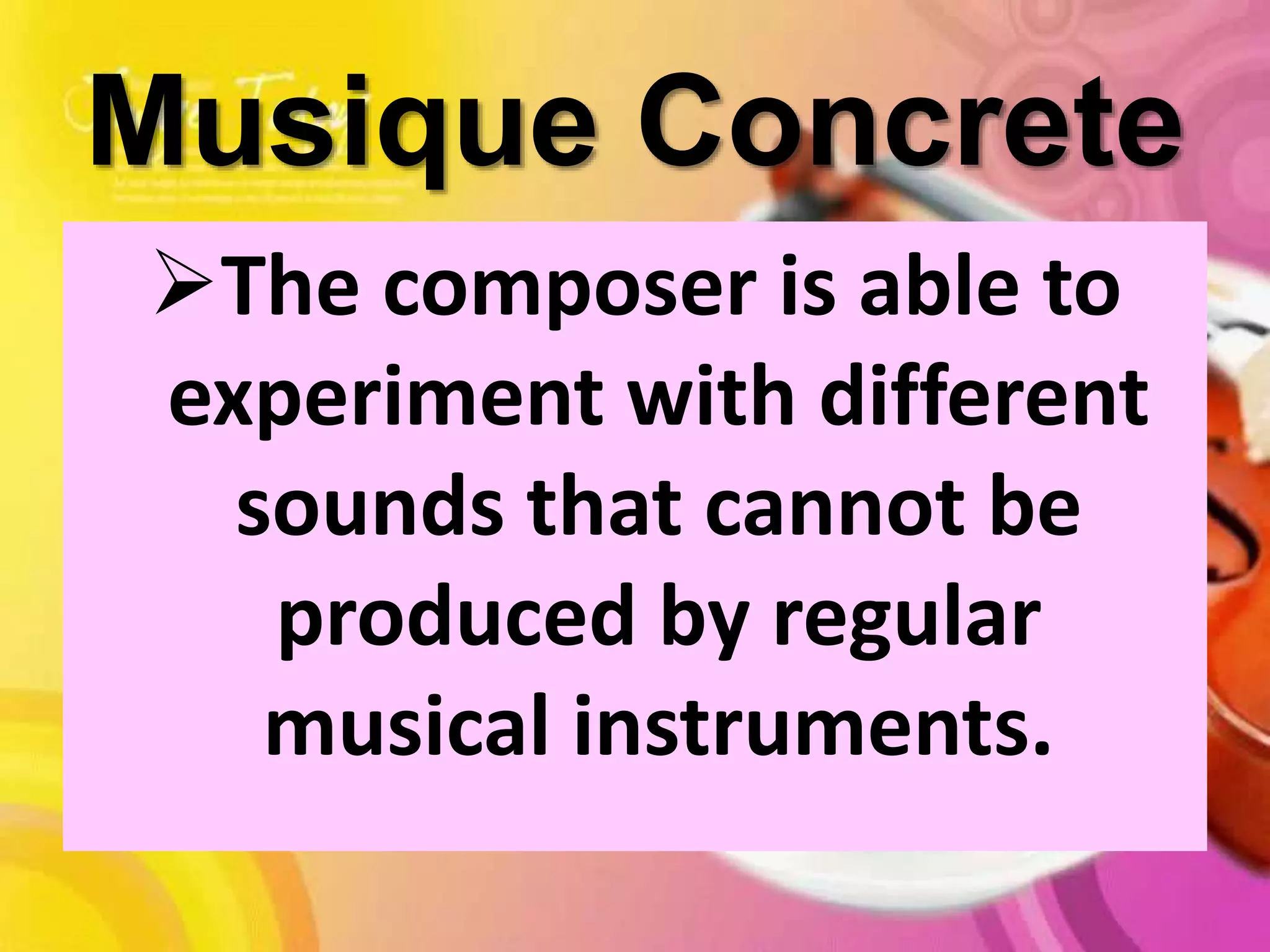 Electronic & chance music | PPTX | Classical Music | Music