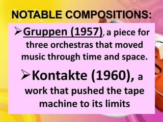 Electronic & chance music | PPTX | Classical Music | Music