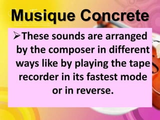 Electronic & chance music | PPTX | Classical Music | Music