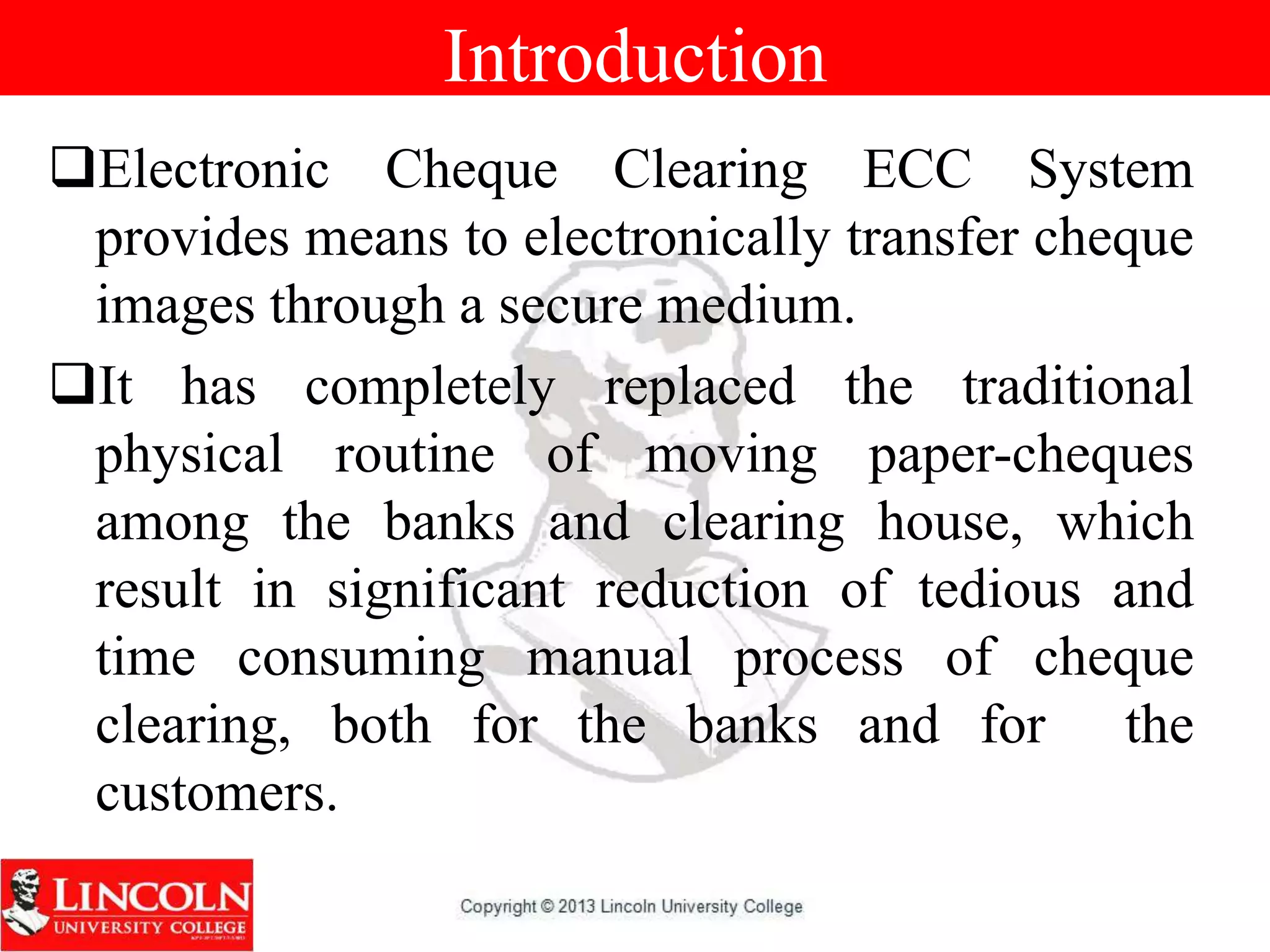 Electronic cheque clearing | PPTX
