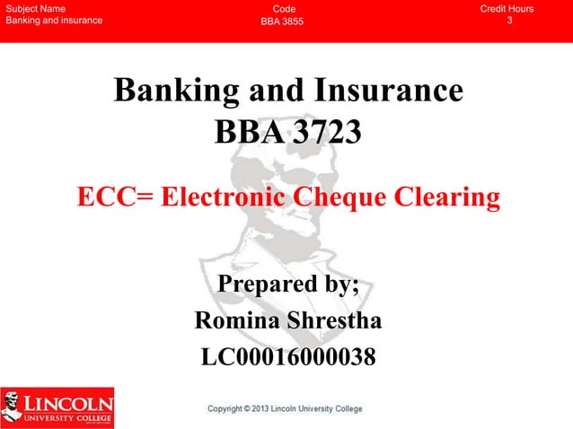 Electronic cheque clearing | PPTX