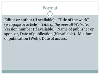 Electronic Citations | PPT