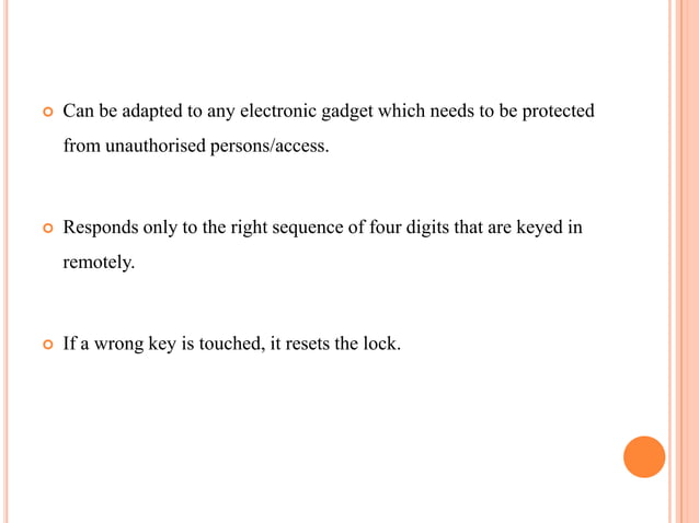 Electronic code lock device | PPTX