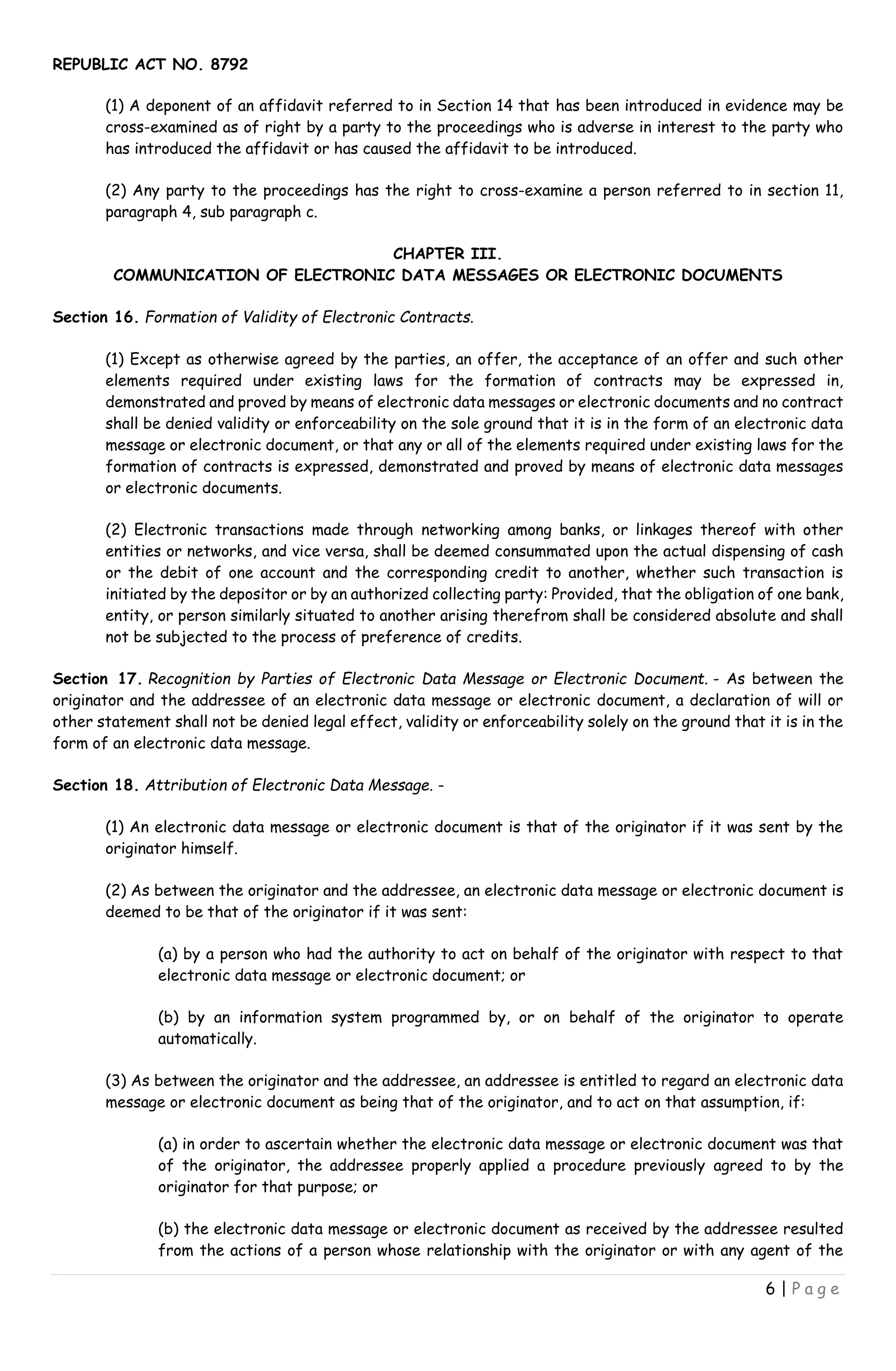 Electronic commerce act of 2000 | PDF